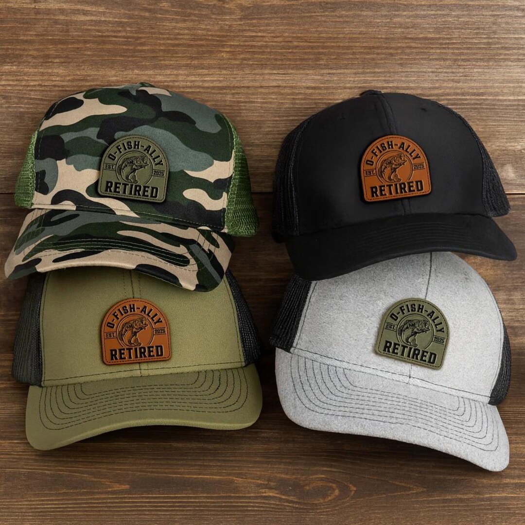 Personalized Leather Patch Fishing Hat: Funny Retirement Gift - Etsy