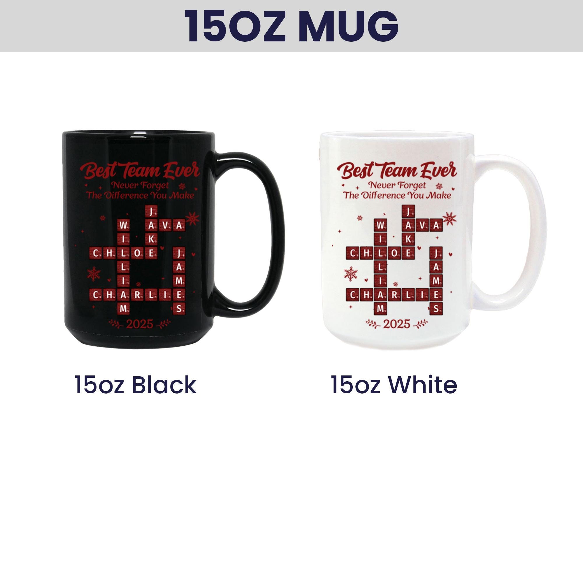 Personalized Best Team Ever Scrabble Mug, Team Names Puzzle Mug, Best ...