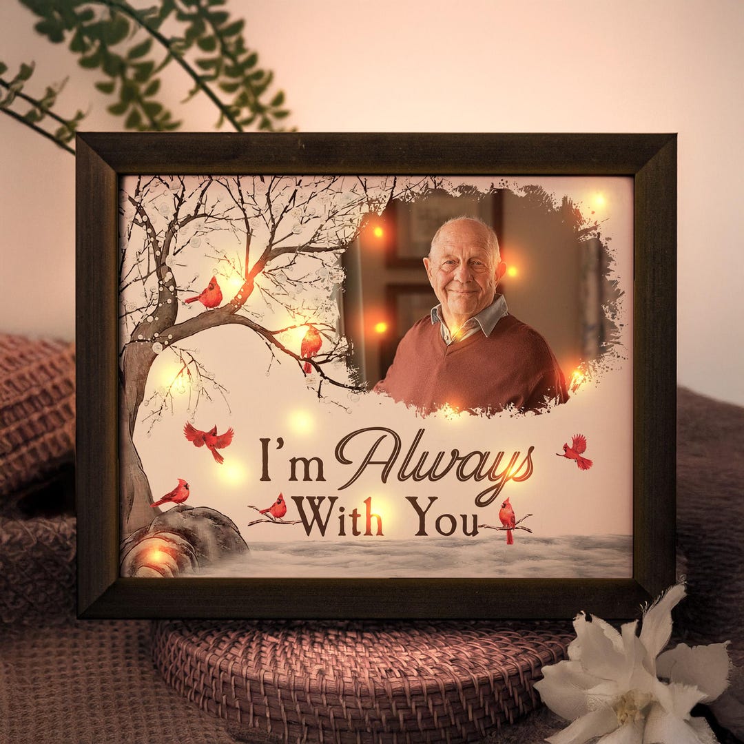I'm Always With You Memorial Gift, Personalized Photo LED Shadow Box ...