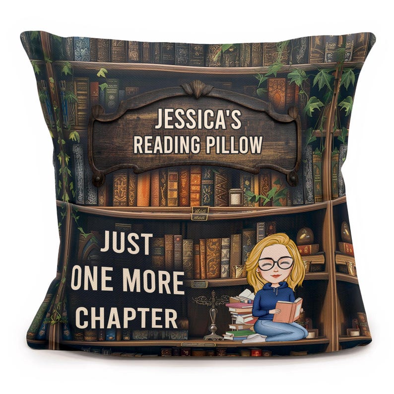 Reading Pillow - Personalized Pocket Pillow, Just One More Chapter ...