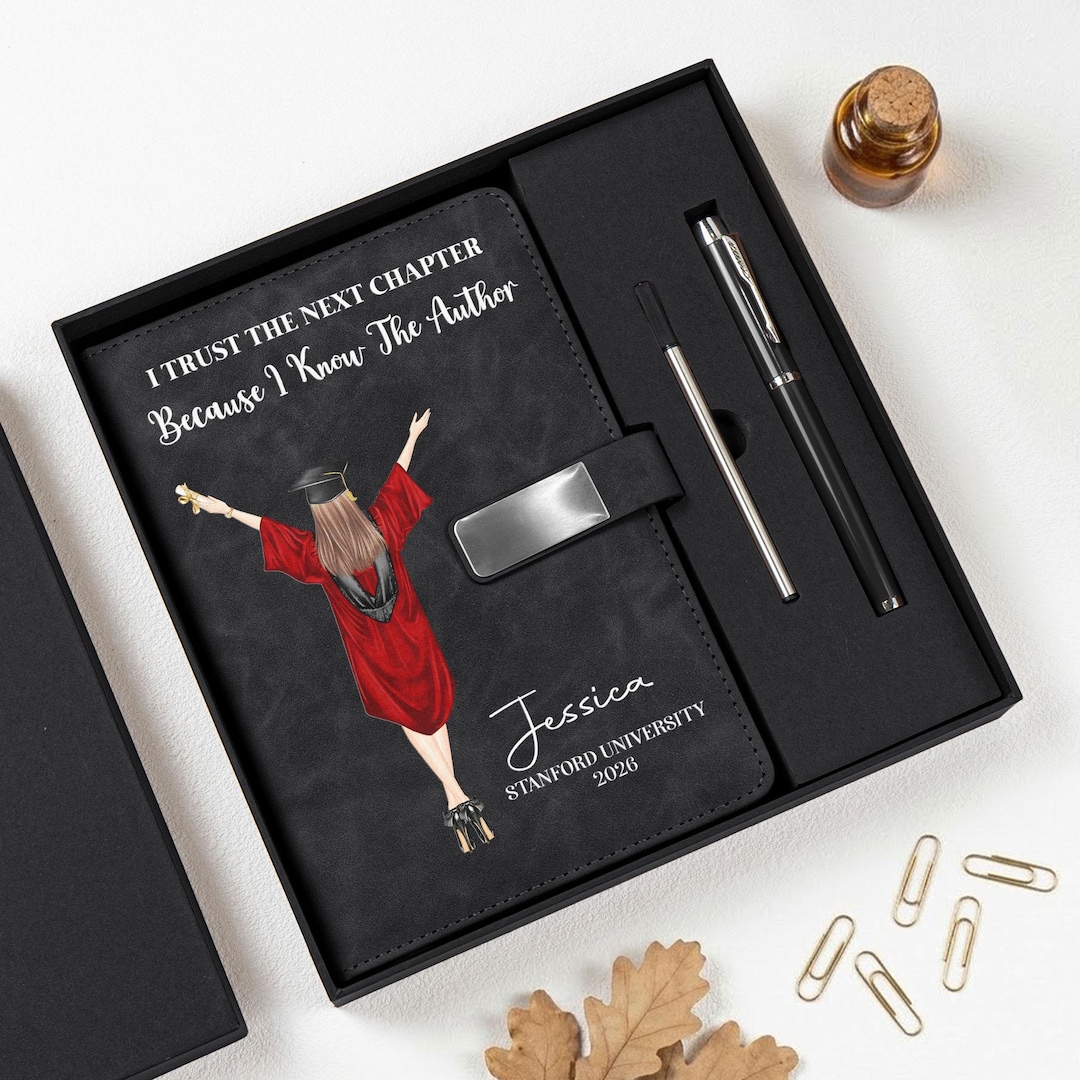 Graduation Gift for Her Personalized Notebook Set, Class of 2026 Custom ...