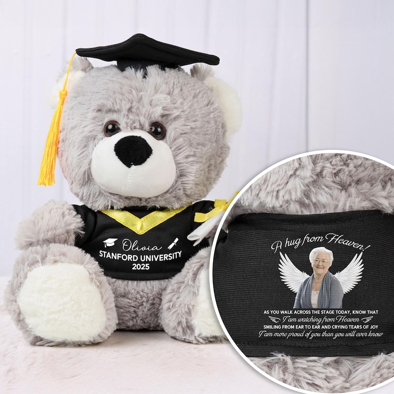 Personalized Graduation Teddy Bear With Photo - Memorial Gift - Etsy