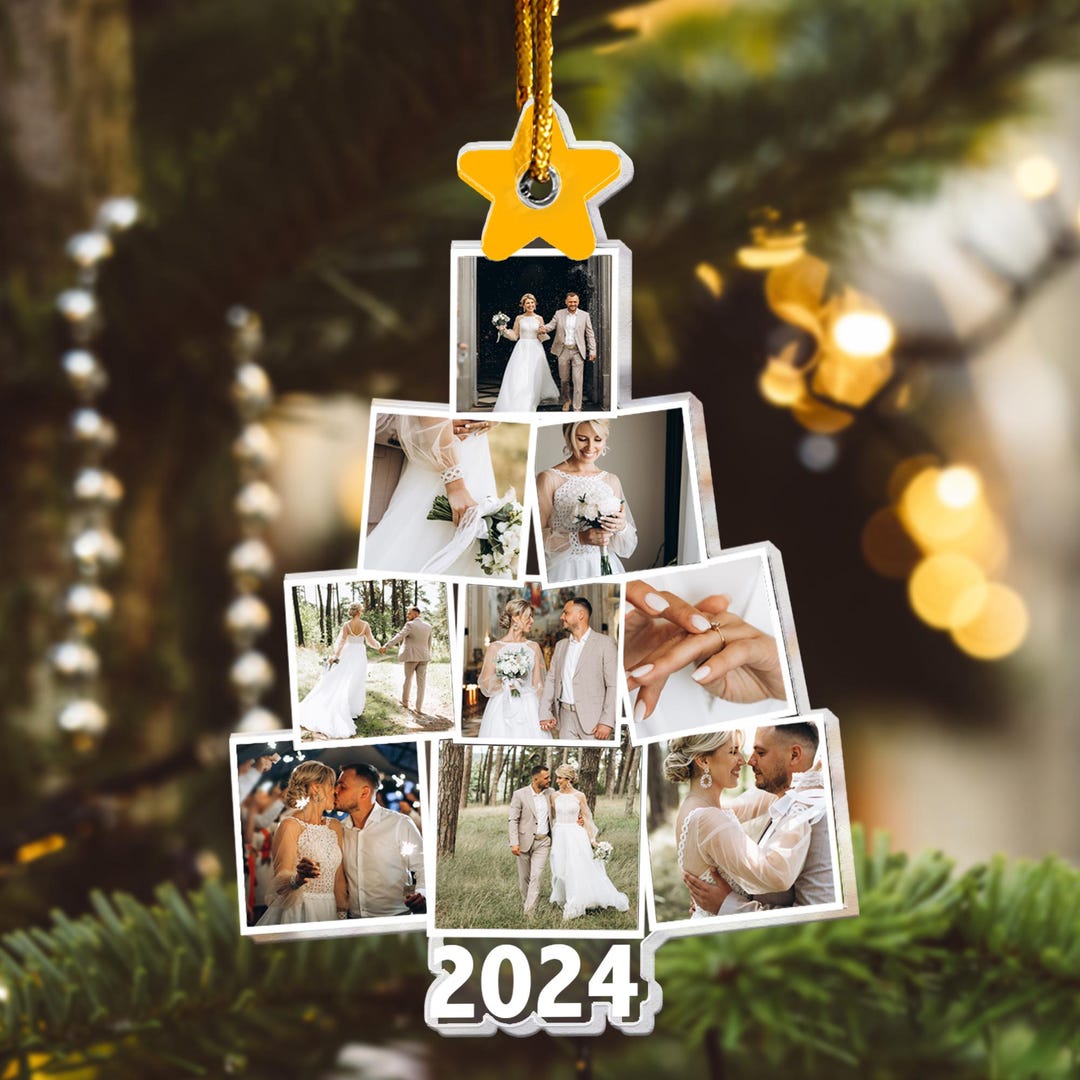 Custom Wedding Christmas Tree Ornament, Custom Photo Gift, Wedding Gift ...