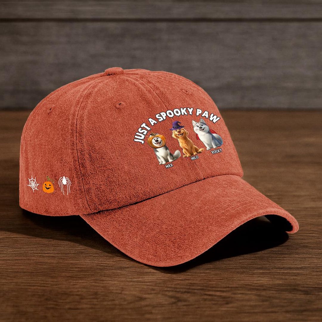 Personalized Halloween Dog Paw Denim Cap - Distressed Dog Lover Hat - Etsy