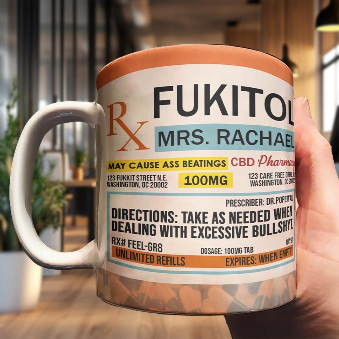 Fukitol Rx Prescription Mug: Funny Gag Gift for Coworkers - Etsy
