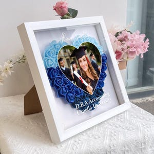Congratulation Graduation - Personalized Photo Flower Shadow Box, Grad ...