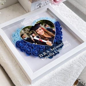 Congratulation Graduation - Personalized Photo Flower Shadow Box, Grad ...