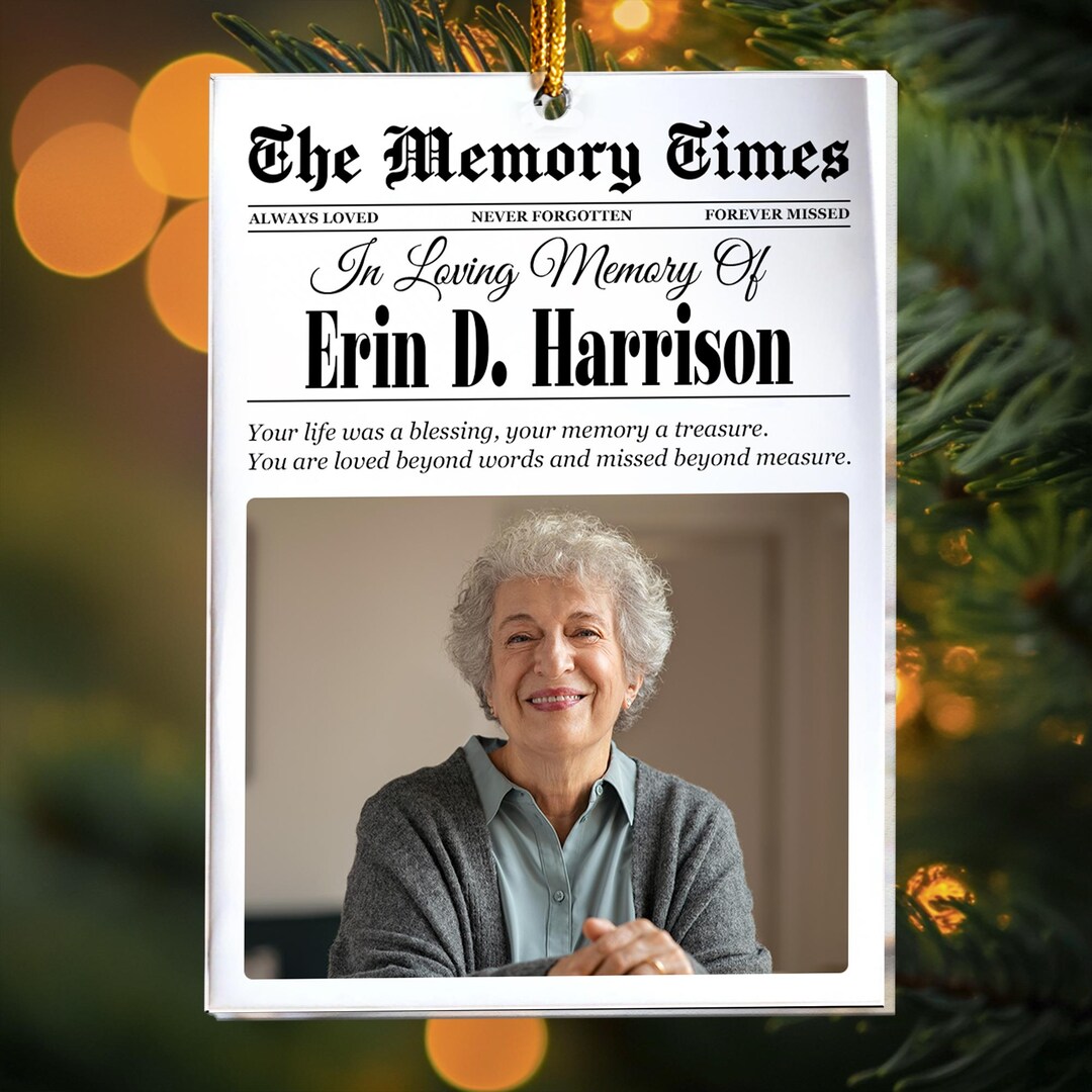 The Memory Times, Newspaper Ornament, Christmas Ornament, Personalized ...