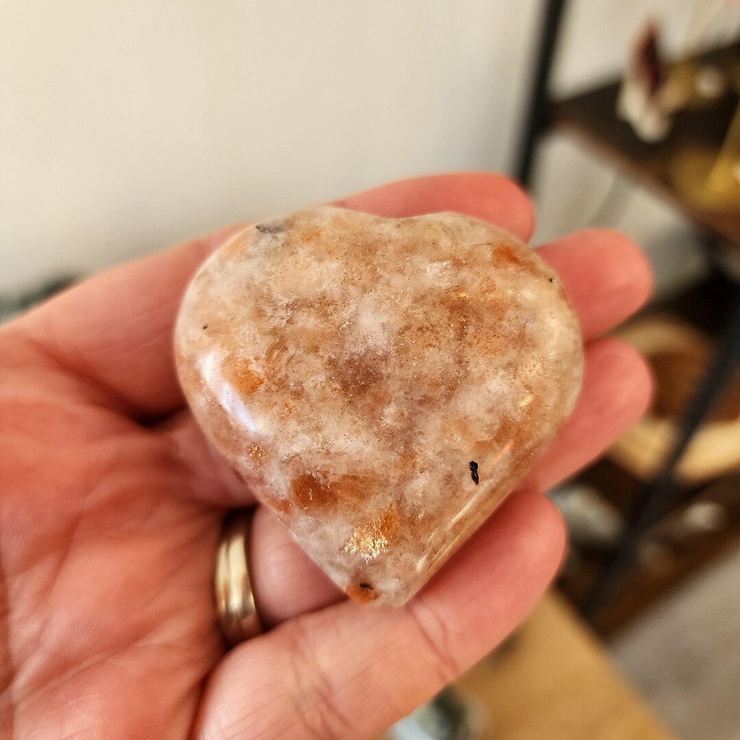 Sunstone Heart 1.75 Inch Radiant Crystal for Joy, Solar Plexus and ...