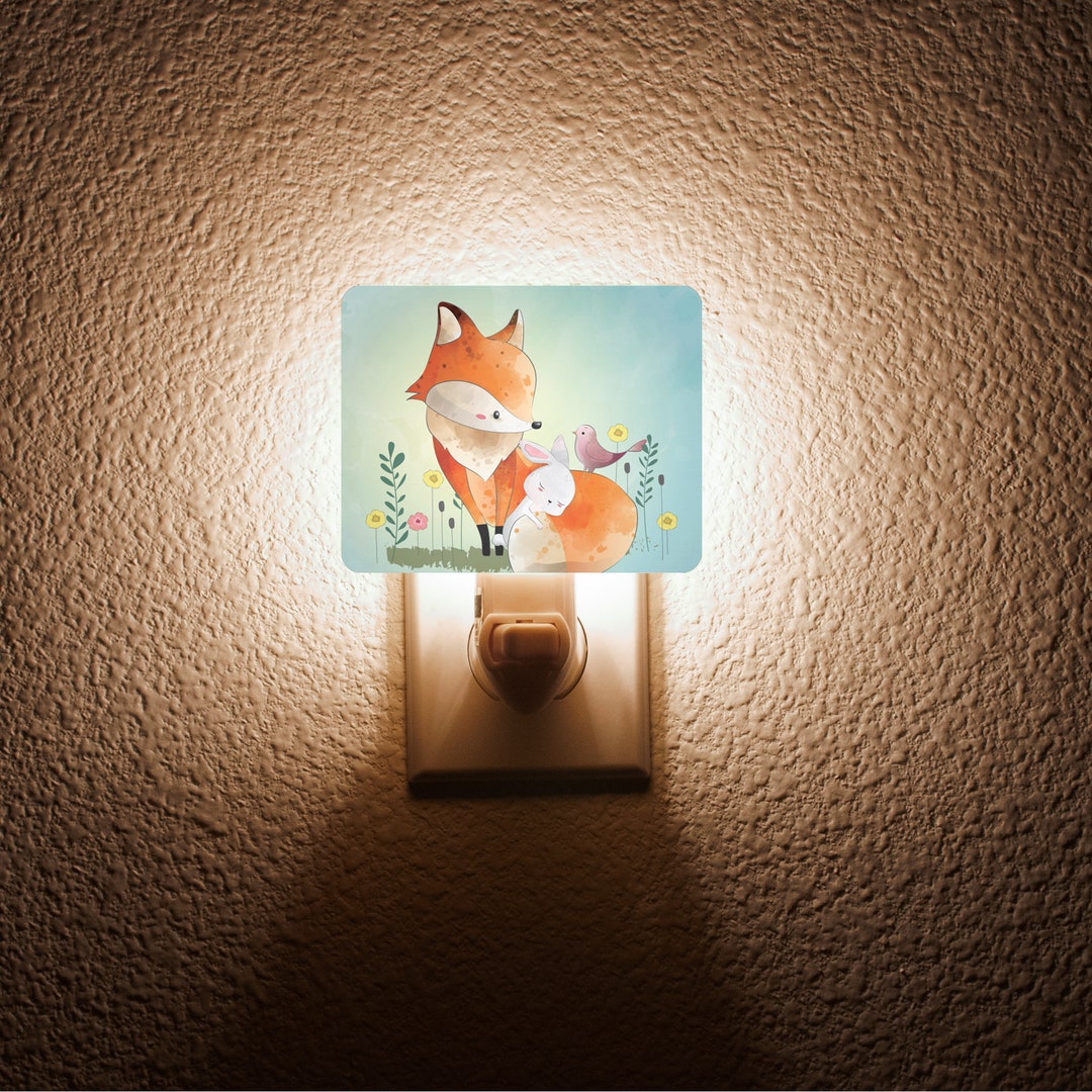 Fox With Cuddle Bunny Night Light - Etsy