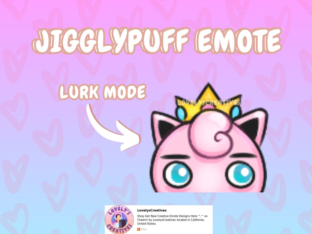 Jigglypuff Lurk Emote Cute Kawaii Emote Twitch Emotes | Premade ...