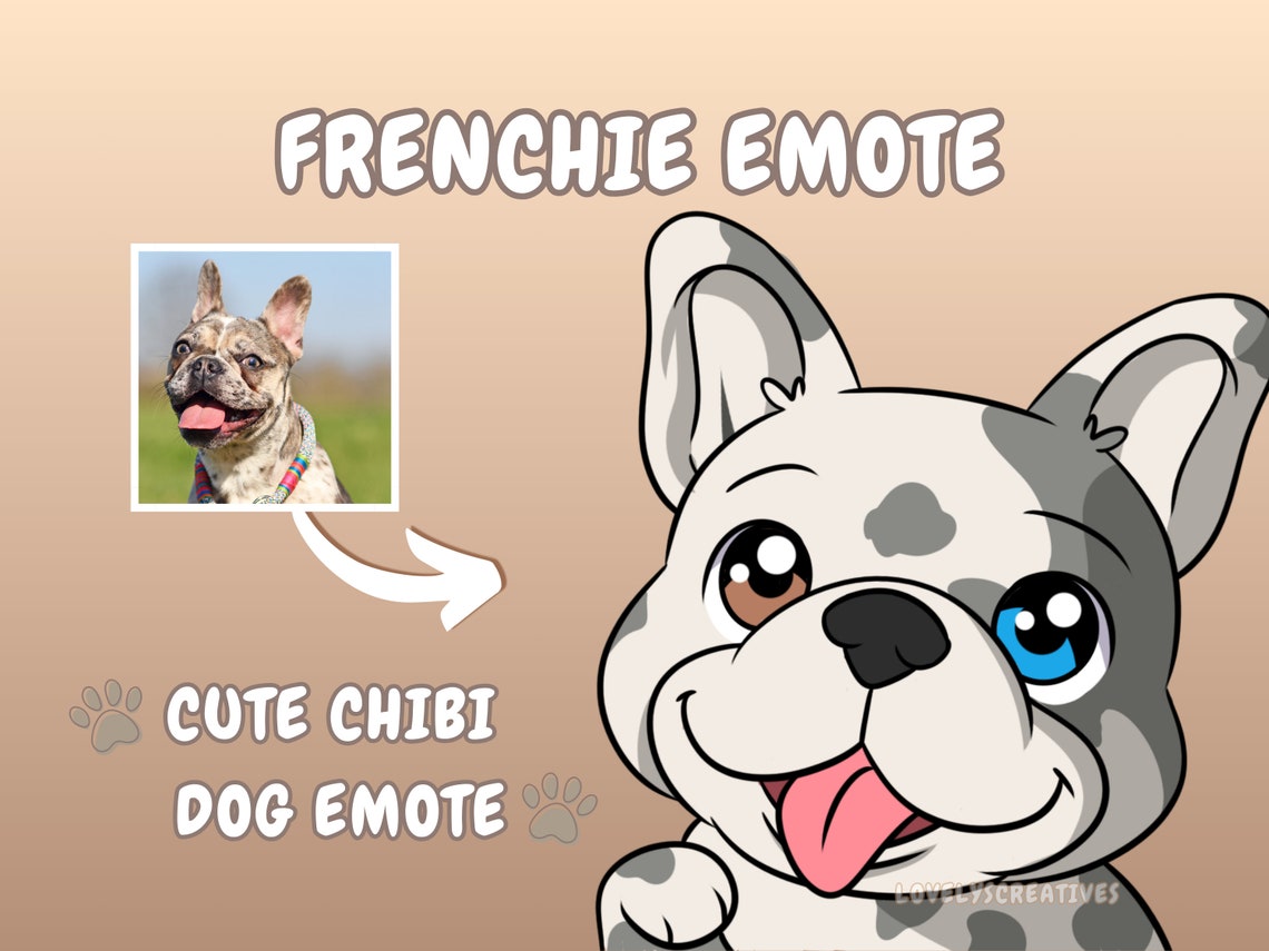 Frenchie French Bulldog | Cute Pet Chibi Twitch Emotes | Discord Emotes ...
