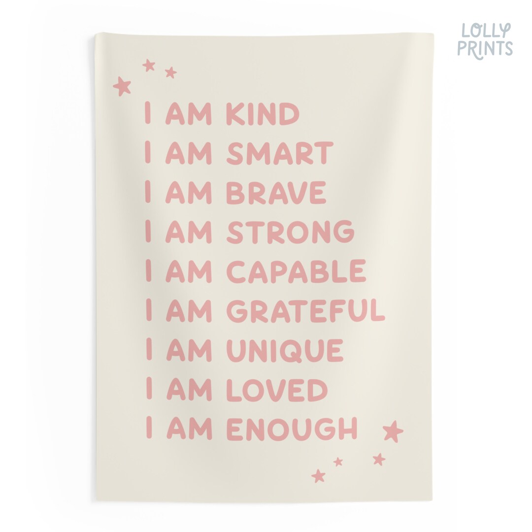 Positive Affirmations for Kids Wall Decor, Nursery Banner Wall Art ...