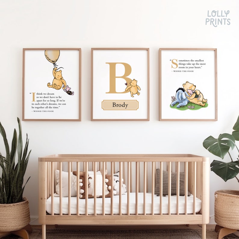 Custom Name Classic Winnie-the-pooh Set of 3 Poster Prints ...