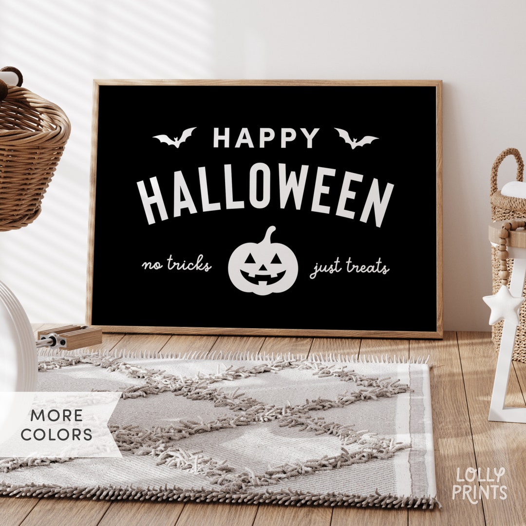 Halloween Kids Room Wall Decor, Retro Halloween Sign Poster Canvas Wall ...