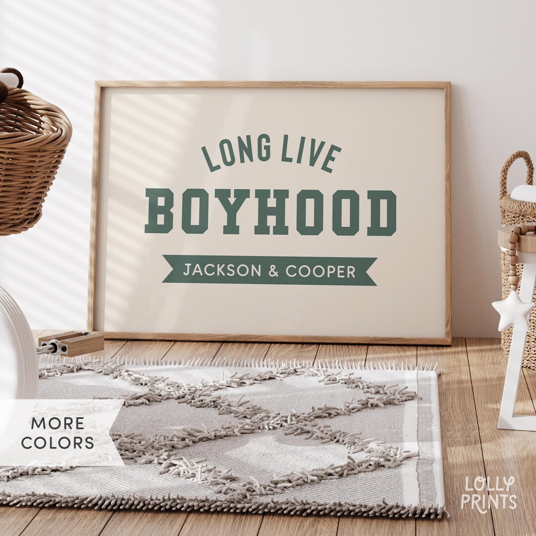 Long Live Boyhood Custom Name Sign, Boys Room Wall Art Decor ...