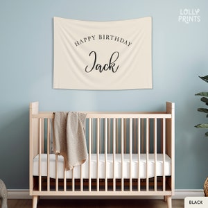 Personalized Birthday Name Flag, Custom Name Birthday Fabric Banner ...