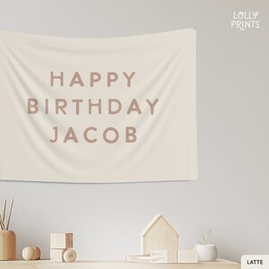 Custom Name Birthday Banner Decor, Personalized Birthday Name Tapestry ...