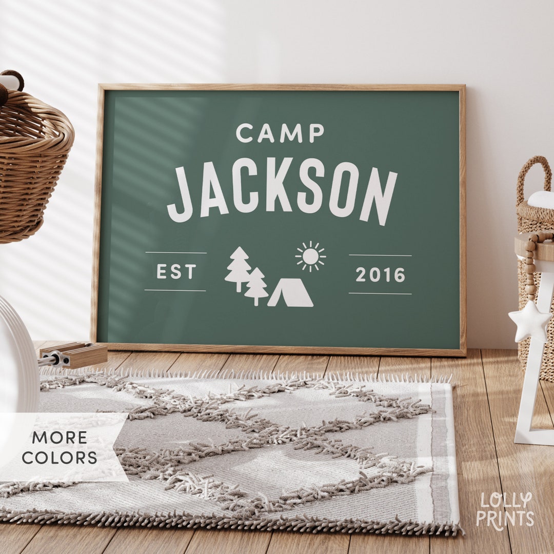 Personalized Name Camp Poster Print, Custom Camp Wall Decor, Happy ...