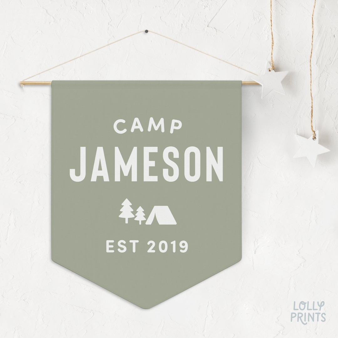 Personalized Camp Pennant Flag Banner, Custom Name Gifted for Kids ...