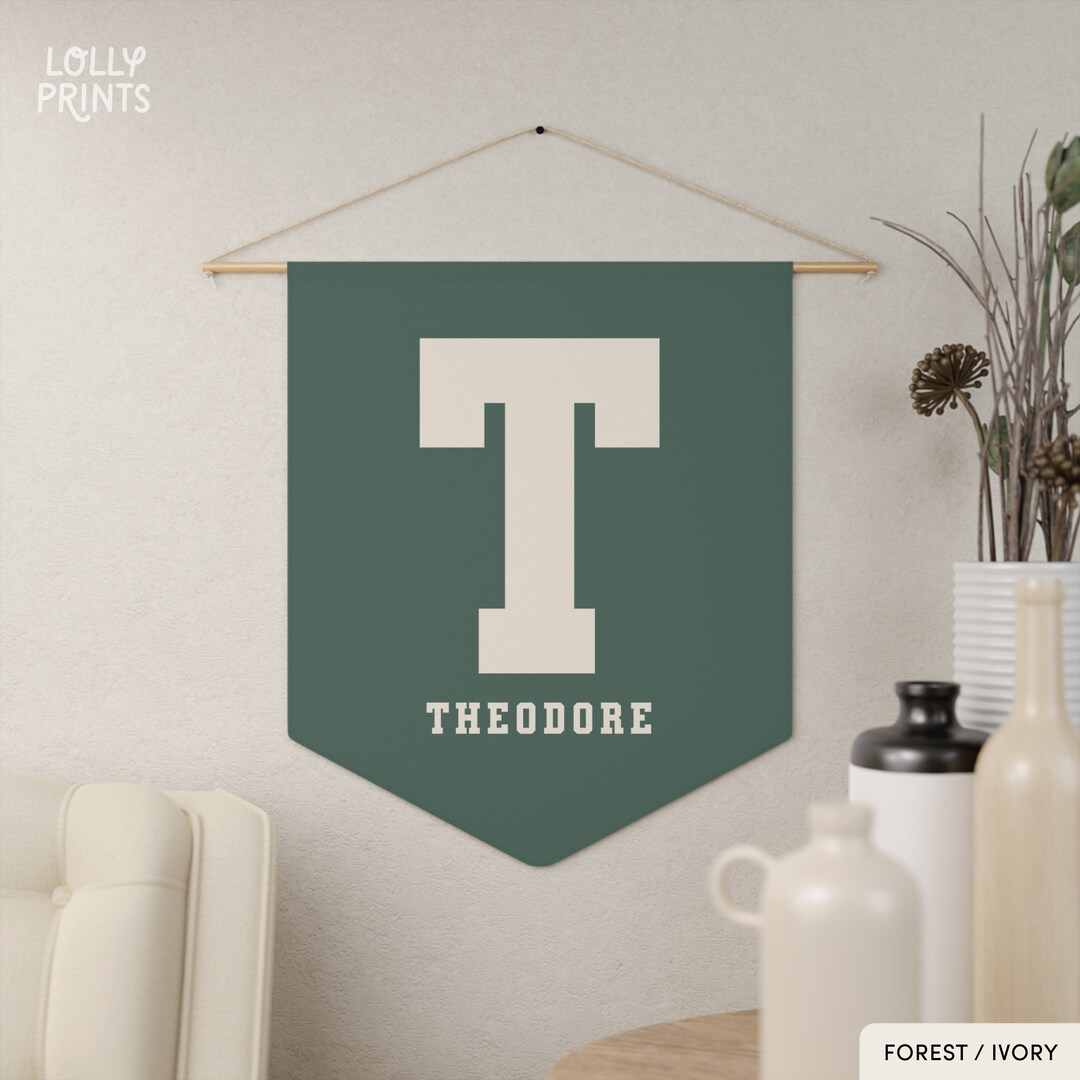 Custom Initial Name Pennant Banner, Personalized Nursery Name Sign ...