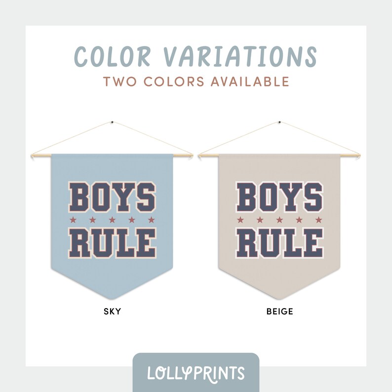 Boys Rule Pennant Flag, Boy Banner Sign Room Decor, Boys Room Wall Art ...