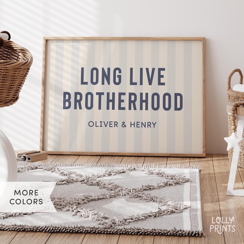 Long Live Brotherhood Personalized Name Sign Print, Boy Name Sign, Boys ...