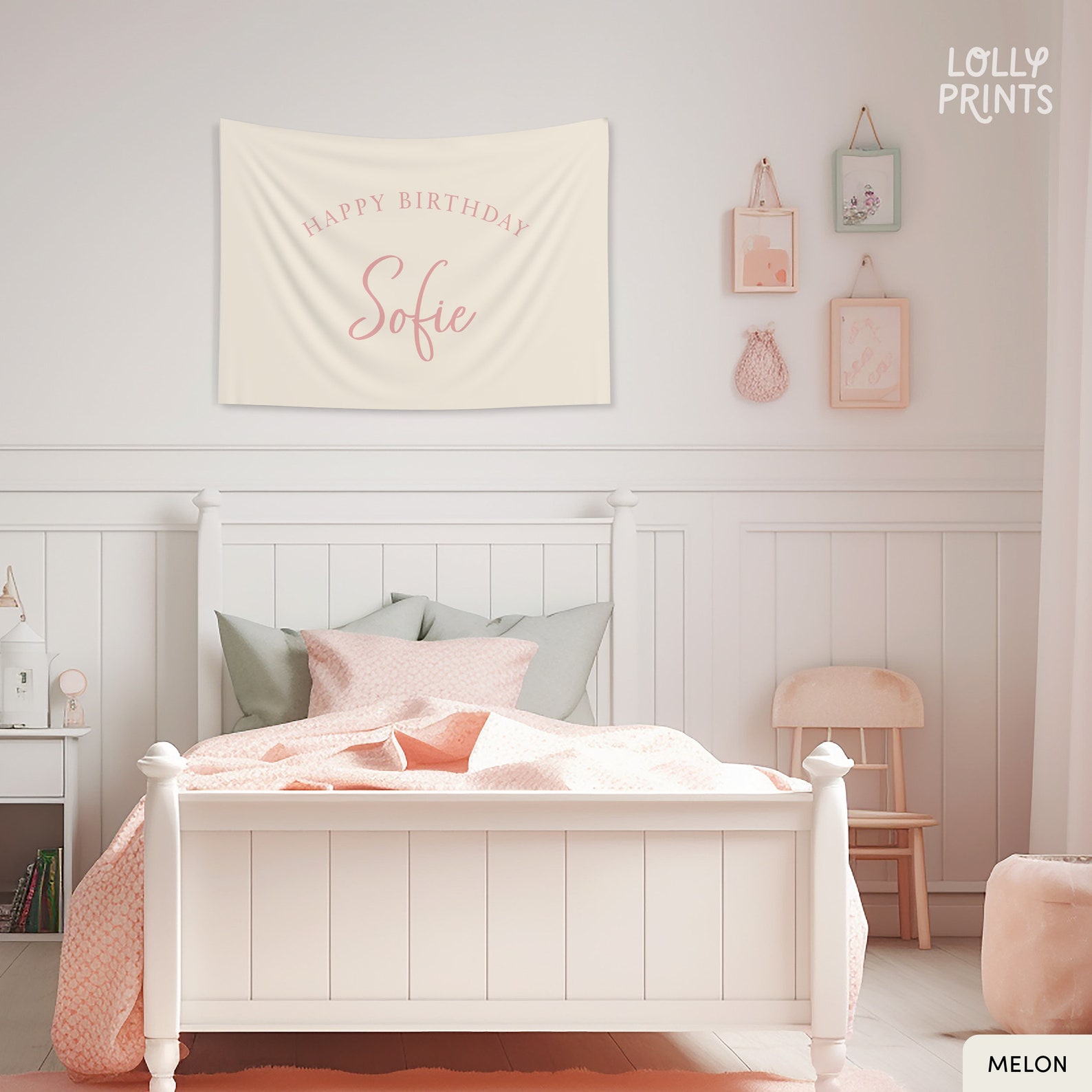 Personalized Birthday Name Flag, Custom Name Birthday Fabric Banner ...