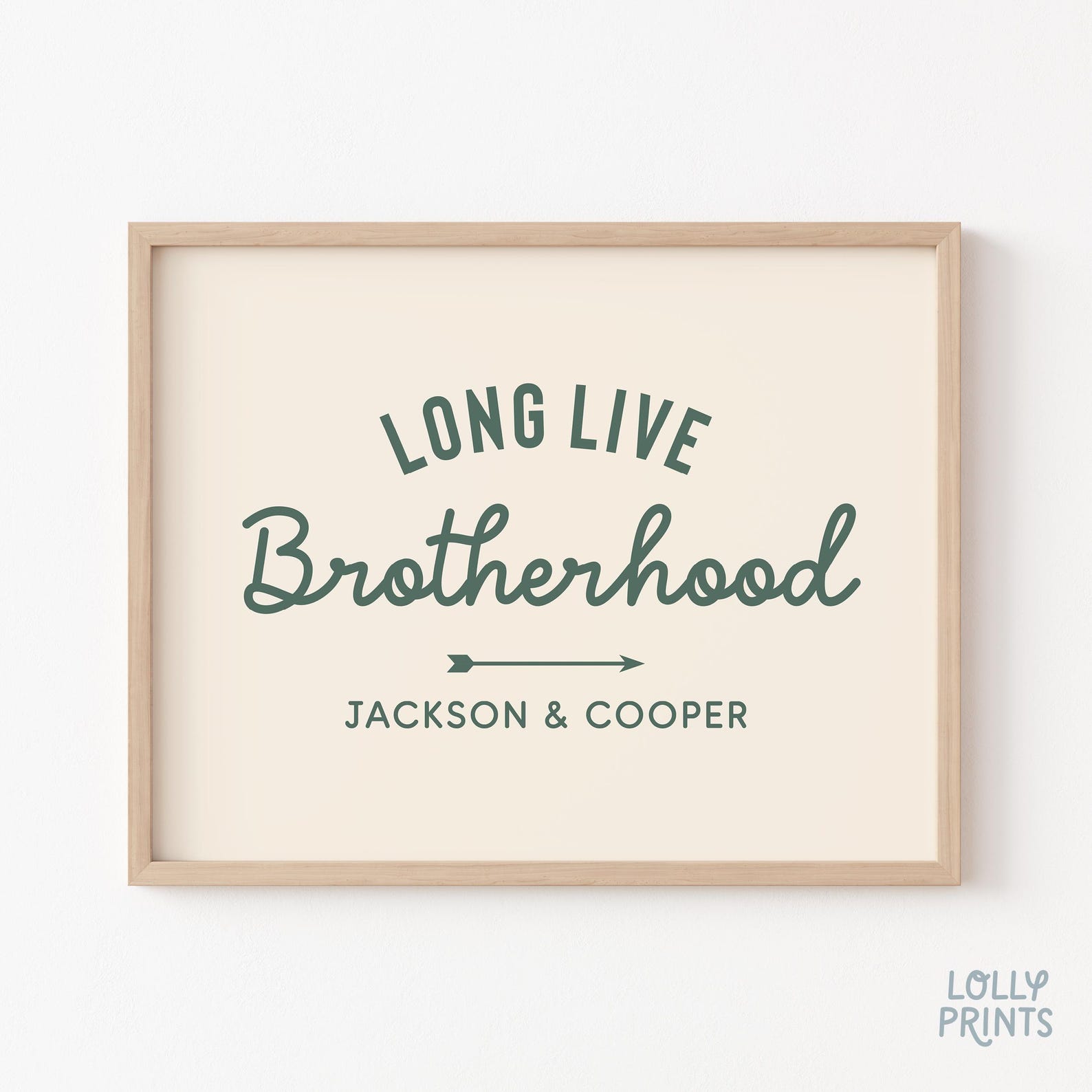 Long Live Brotherhood Boy Name Sign, Boys Room Wall Art, Personalized ...