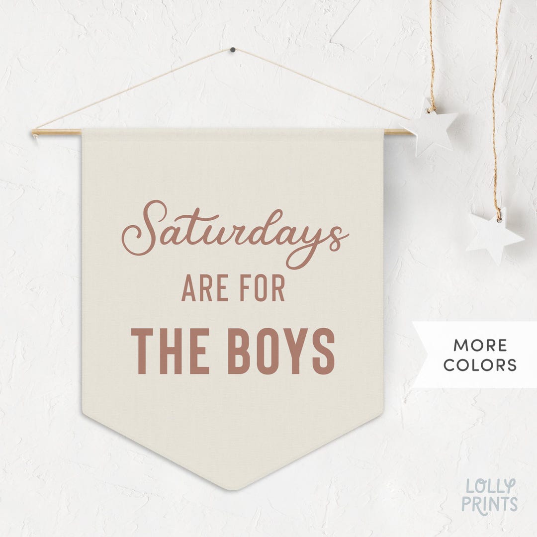 Saturdays Are for Boys Pennant Banner, Boys Room Wall Decor, Boy ...