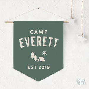 Custom Camp Flag, Personalized Camp Pennant Banner, Name Gifted for ...