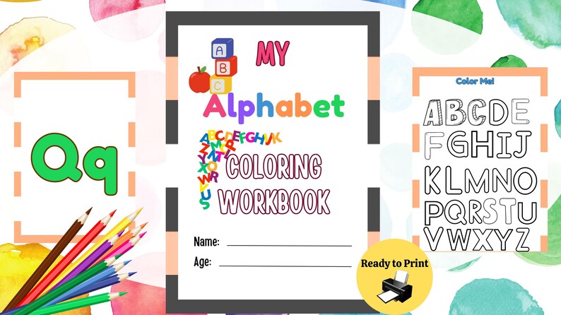 Kindergarten Alphabet Coloring Book Printable for Kids - Etsy