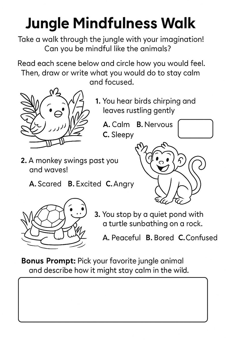 Animal Wellness Worksheets & Coloring Pages SEL Activities for Kids ...