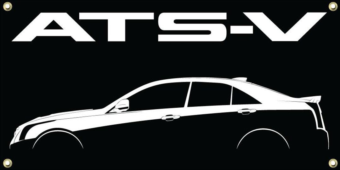 Big Vinyl Banner Sign Poster Cadillac ATS-V Sedan T 4'x2' Garage, Shop ...