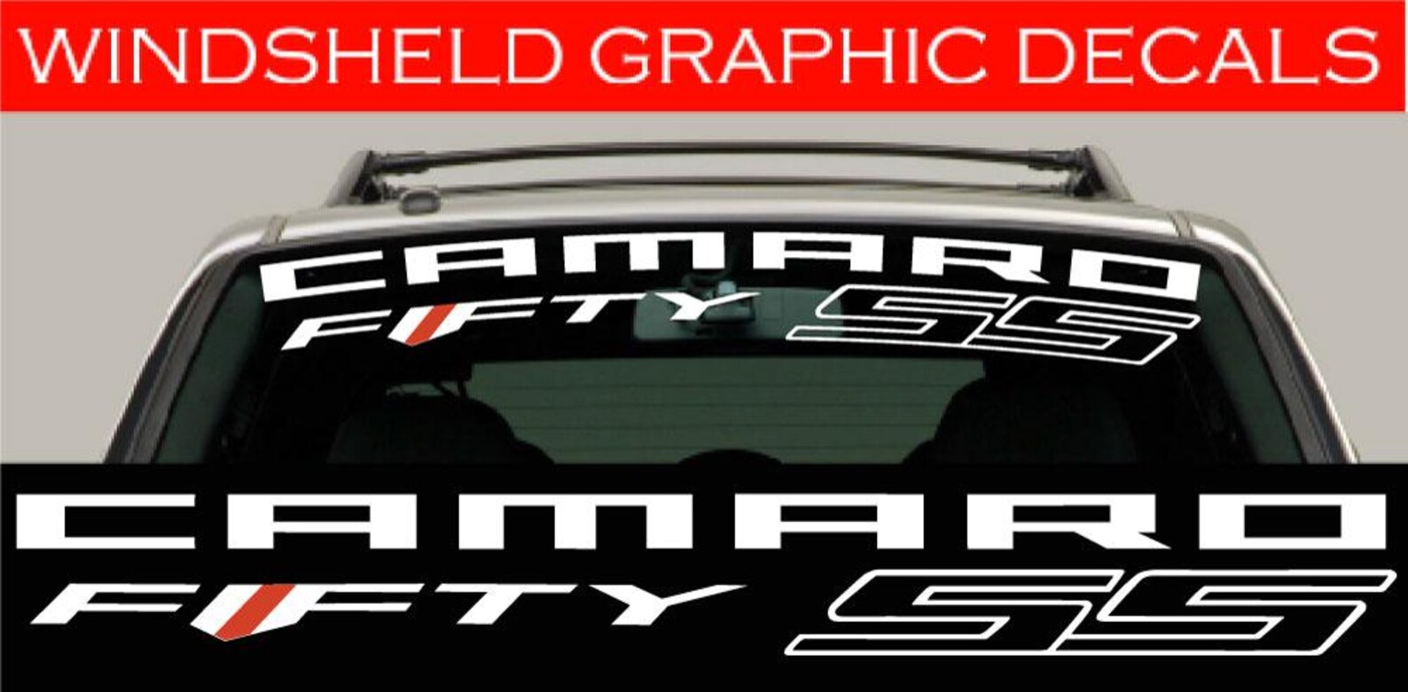 New Decal Sticker Windshield Banner Chevy Camaro Fifty SS - Etsy