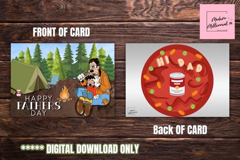 Printable Fathers Day Card, Happy Fathers Day, Goofy & Max, Fathers Day ...