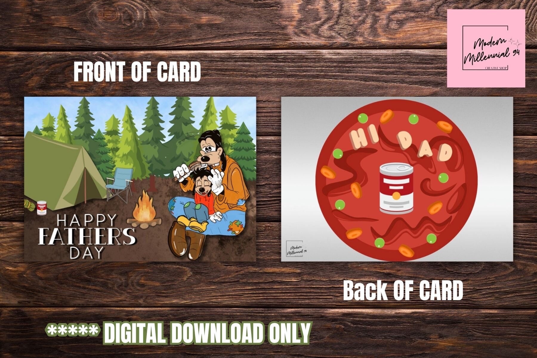 Printable Fathers Day Card, Happy Fathers Day, Goofy & Max, Fathers Day ...