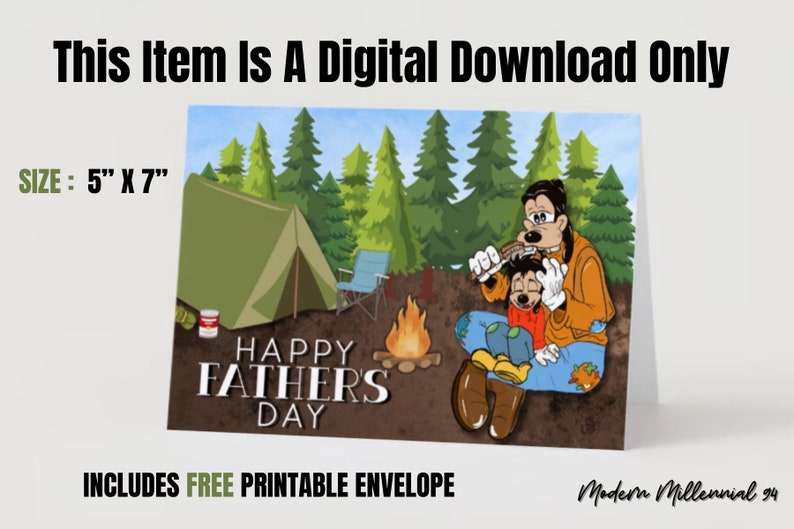 Printable Fathers Day Card, Happy Fathers Day, Goofy & Max, Fathers Day ...