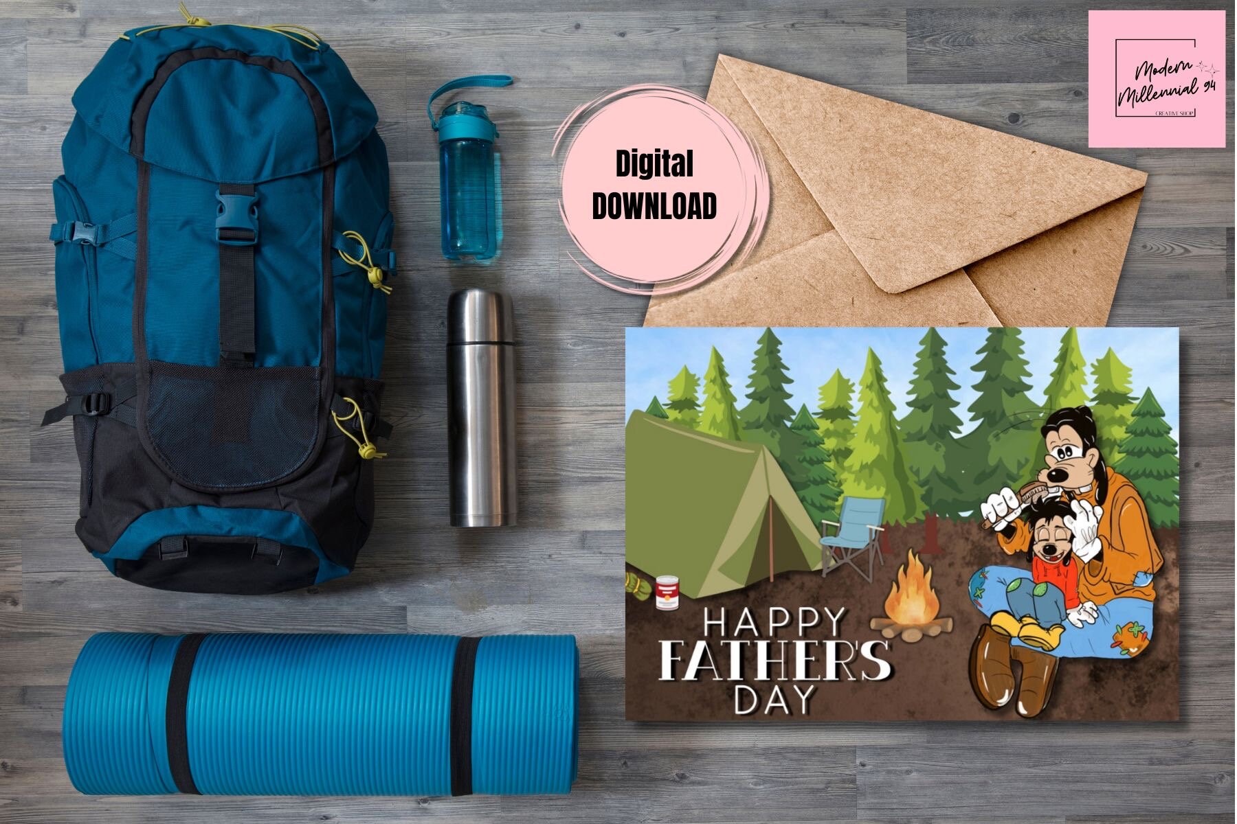 Printable Fathers Day Card, Happy Fathers Day, Goofy & Max, Fathers Day ...