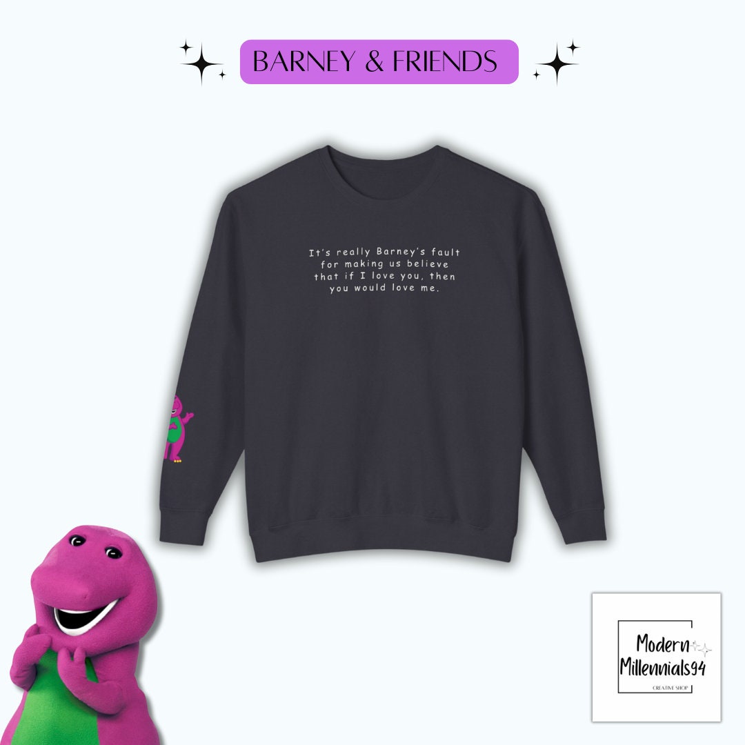Barney Unisex Sweatshirt, I Love You You Love Me Sweater, PBS Sweater ...