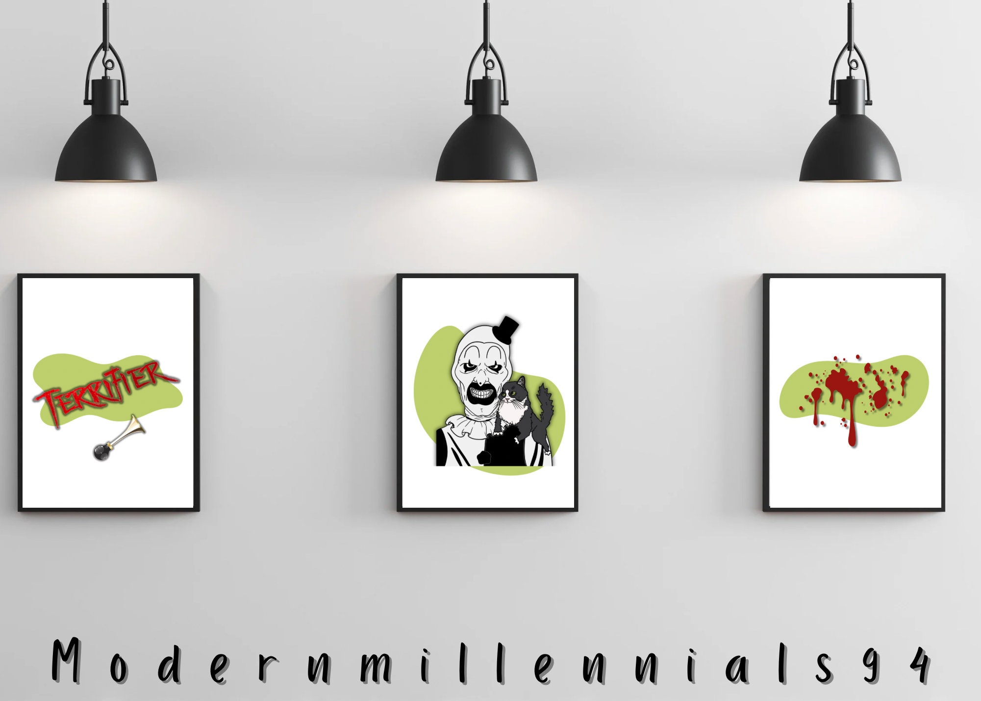 Terrifier With Cat , Spooky Wall Art,horror and Paws, Horror Print ...