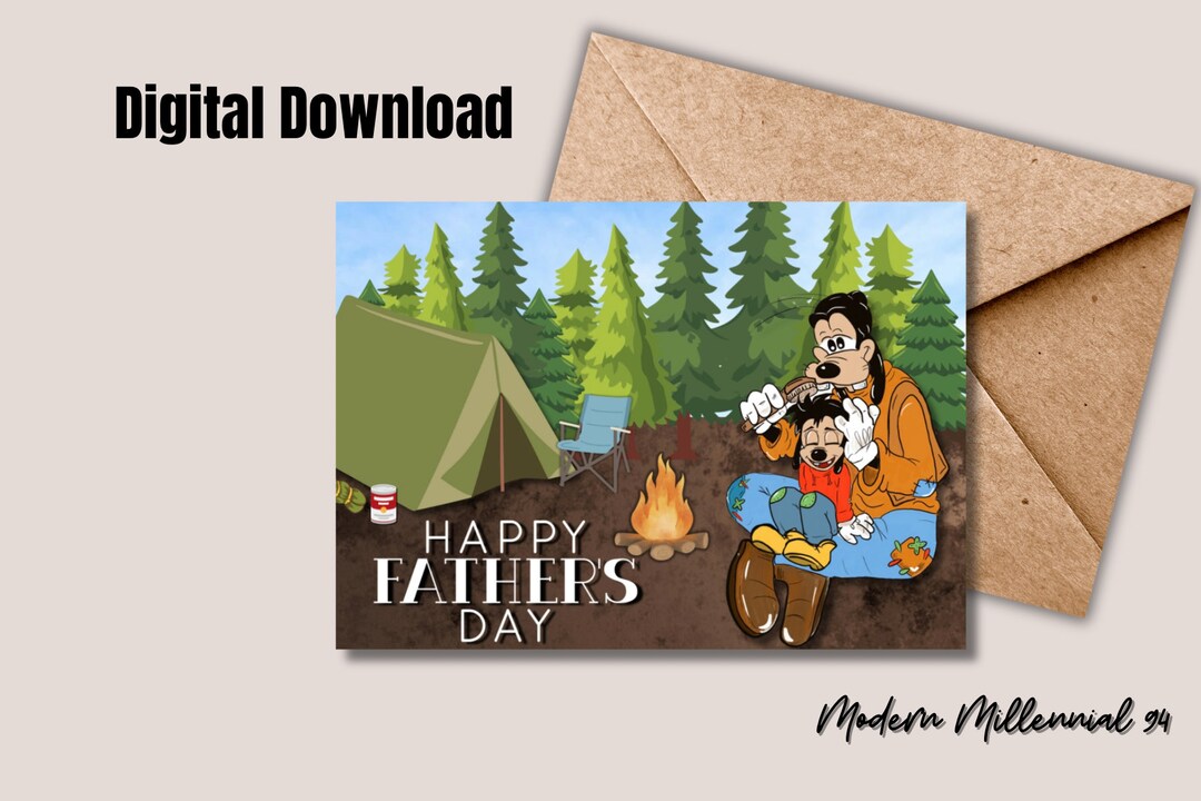 Printable Fathers Day Card, Happy Fathers Day, Goofy & Max, Fathers Day ...