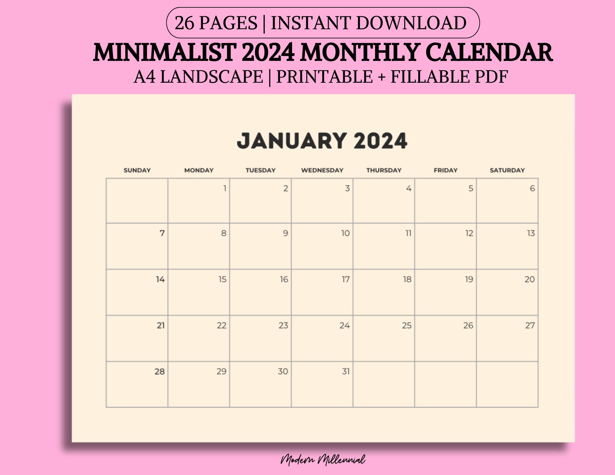 Editable 2024 Monthly Calendar, Teacher Calendar, Back to School, Fill ...
