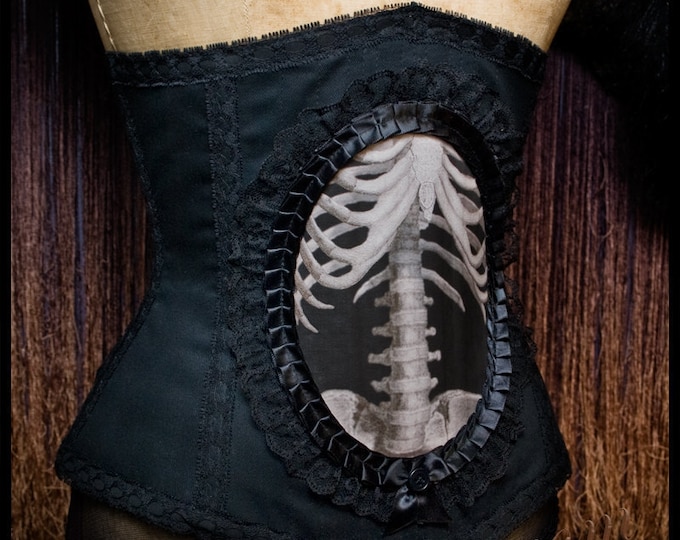 Custom Victorian Anatomical Skeleton Cameo Corset by Louise Black - Etsy
