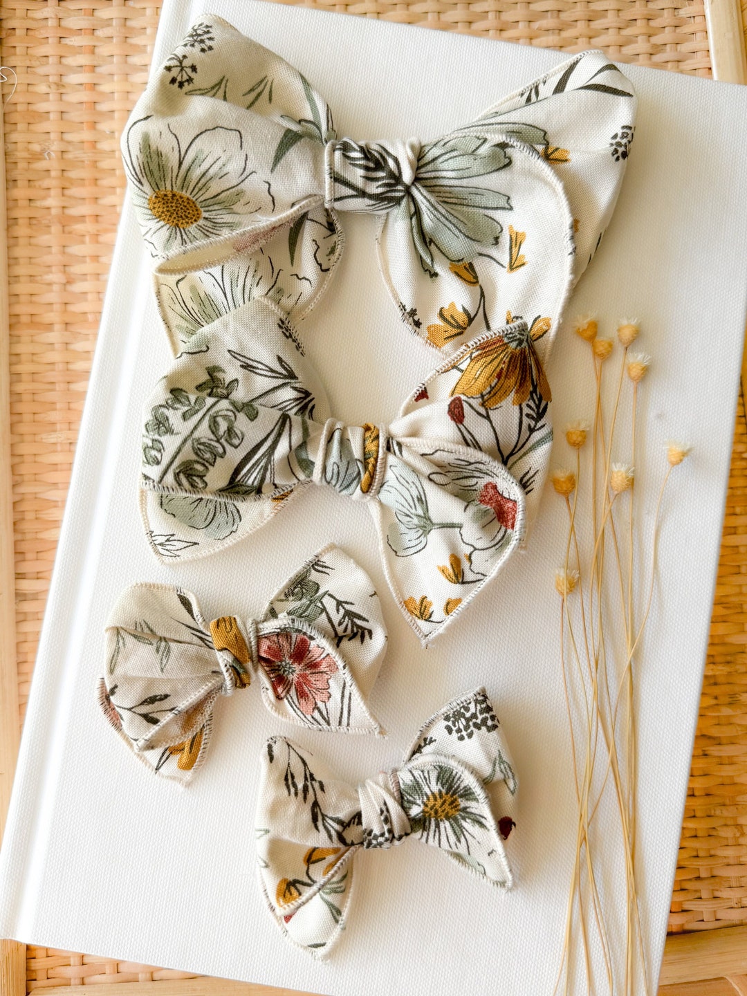 Fable Bow - Floral Fable Bow - Spring Bow - Neutral Bow - Summer - Girl ...