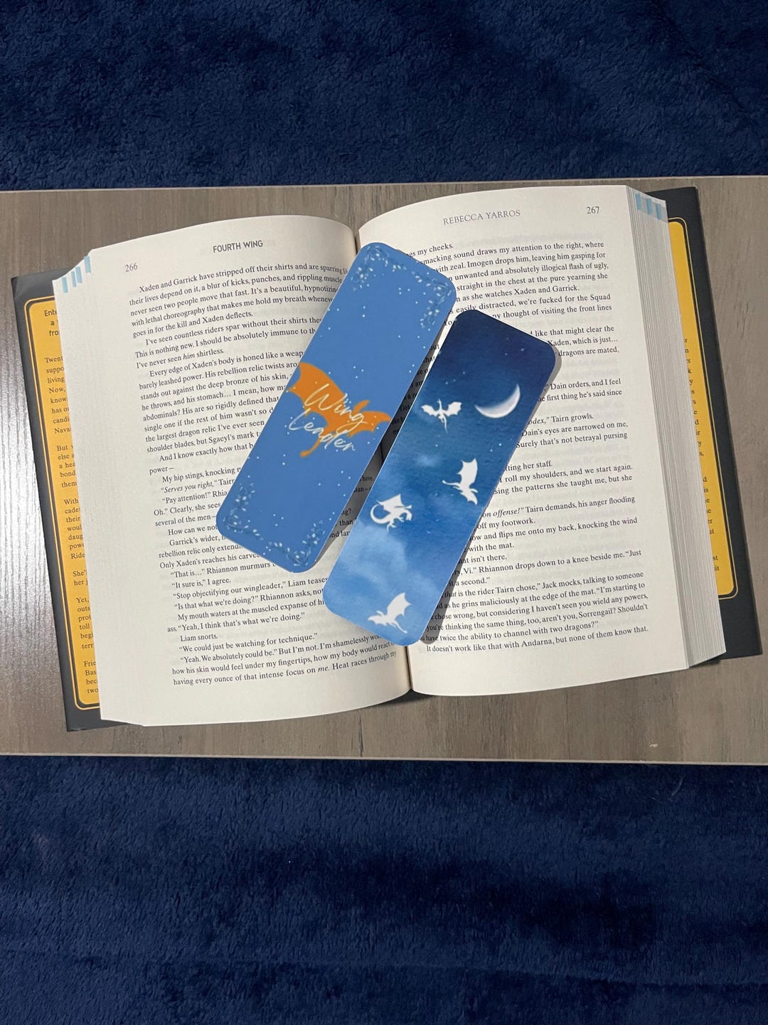 Fourth Wing Bookmark | Wing Leader Design | Blue Bookmark | Dragon ...