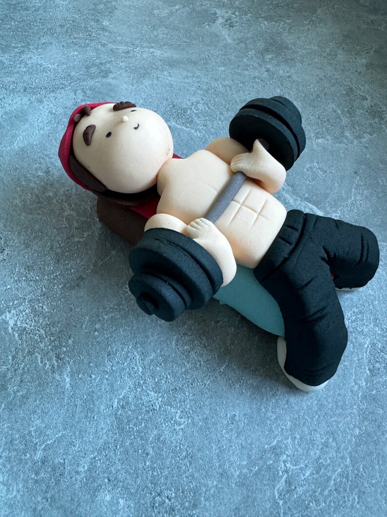 Gym Cake Topper , Gym Fondant Topper , Fondant Bodybuilder Topper ...