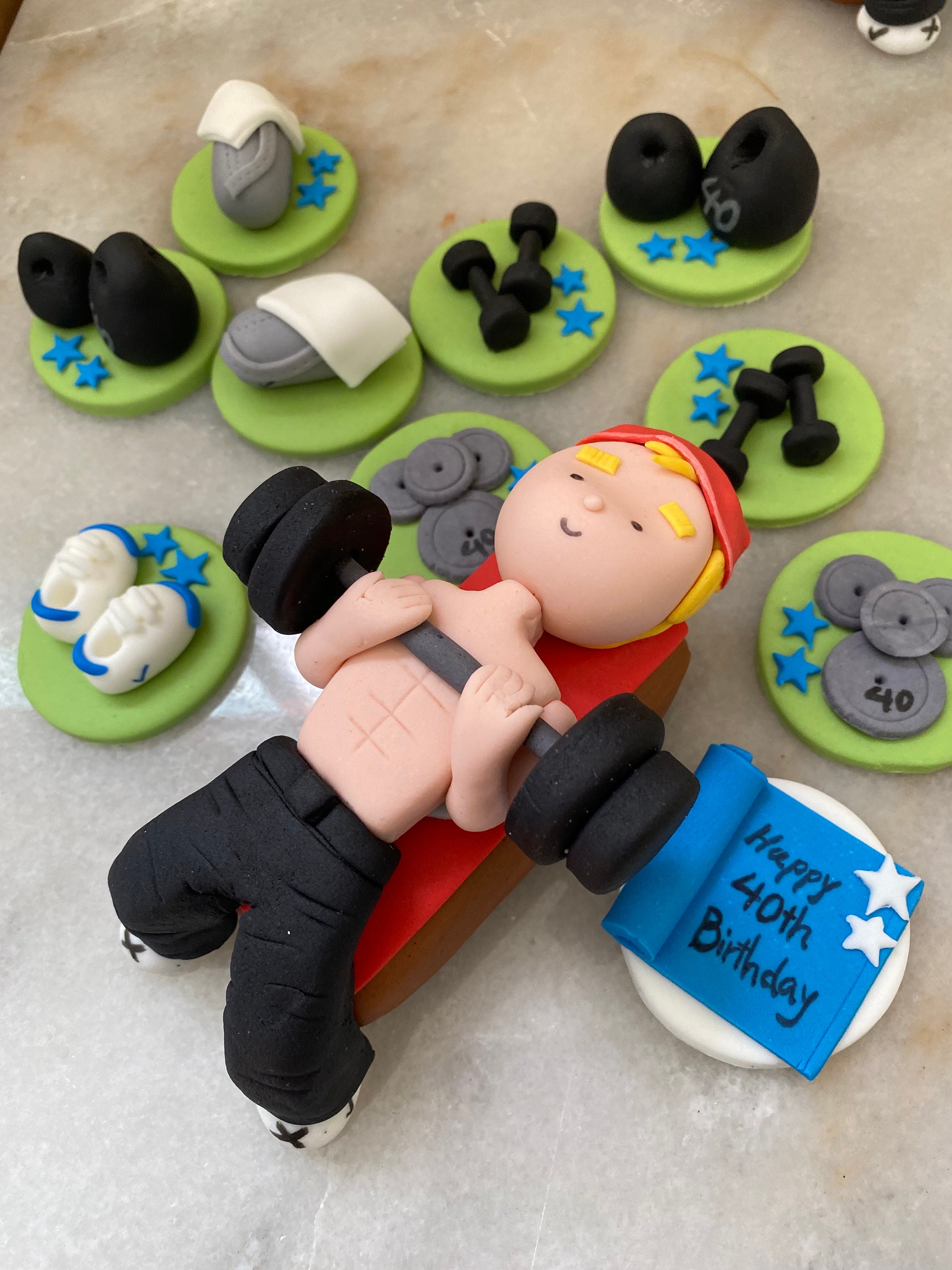 Gym Cake Topper , Edible Gym Cake Topper , Fondant Figurine Icing ...