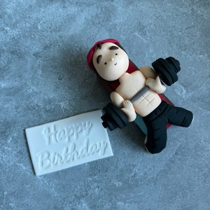 Gym Cake Topper , Gym Fondant Topper , Fondant Bodybuilder Topper ...