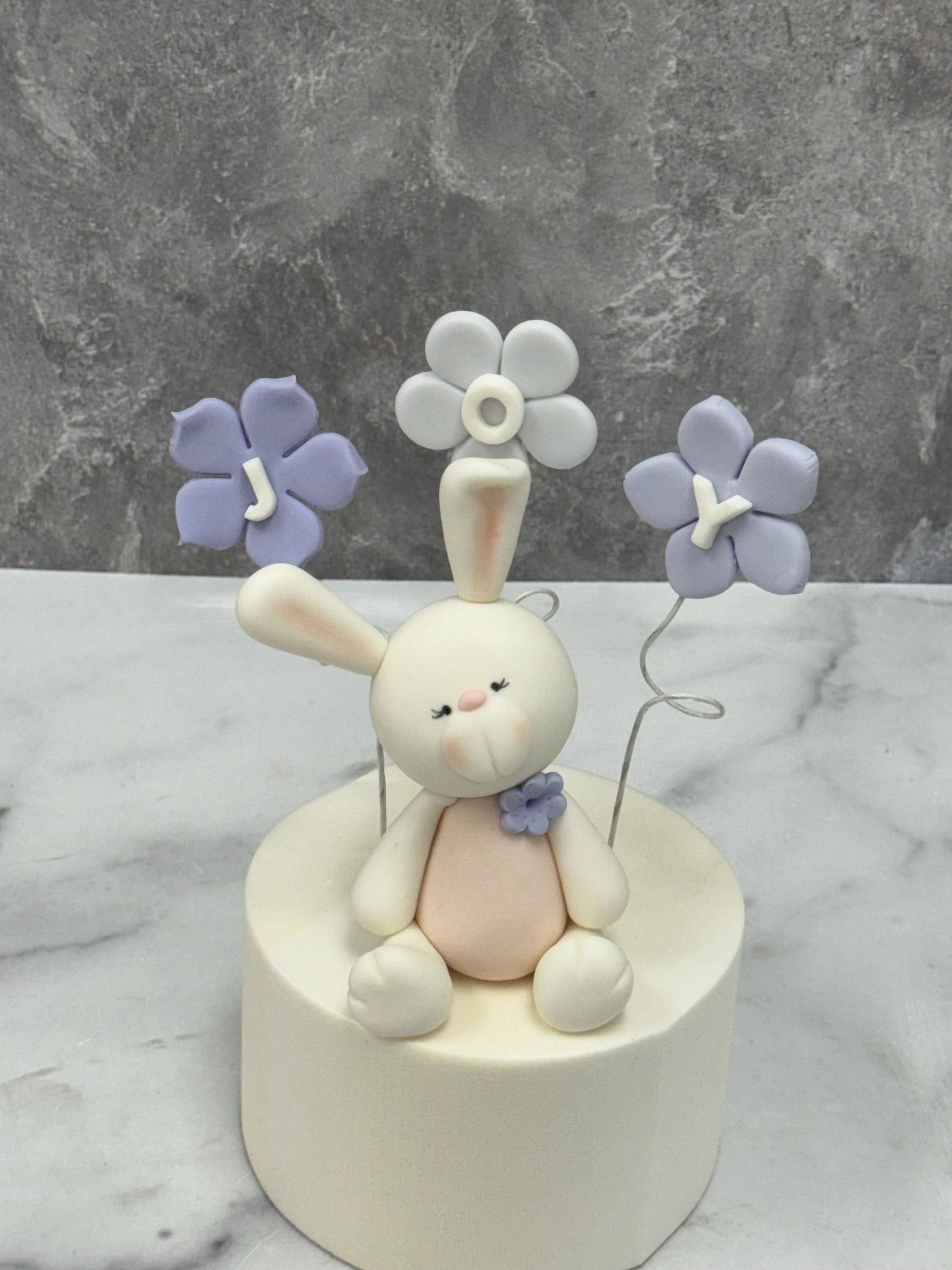 Rabbit Cake Topper , Bunny Cake Topper , Fondant Bunny Cake Topper ...
